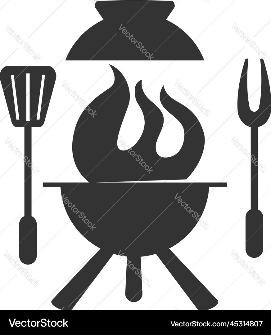 Hot grill logo template icon brand identity Vector Image