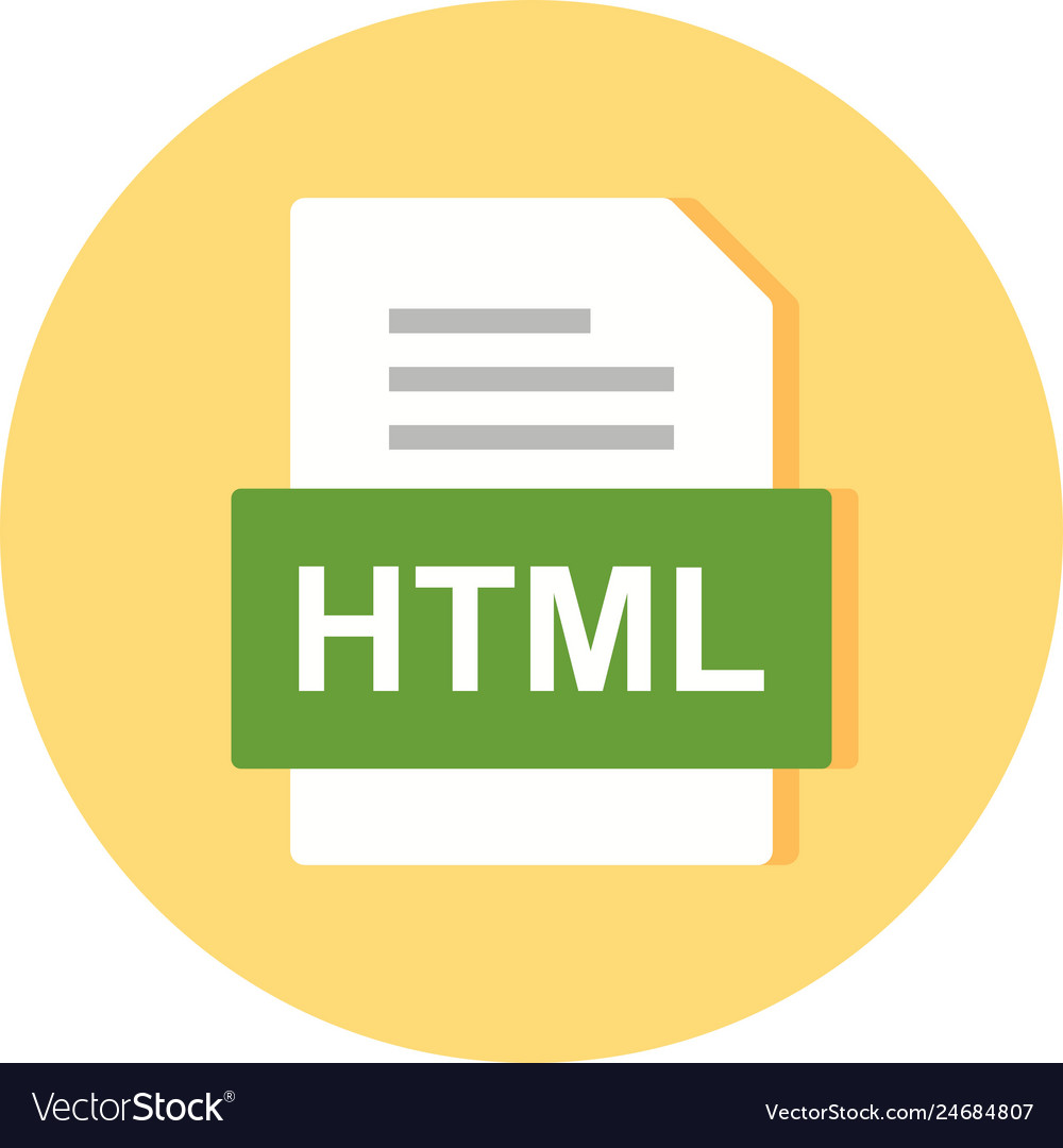 Html file document icon Royalty Free Vector Image