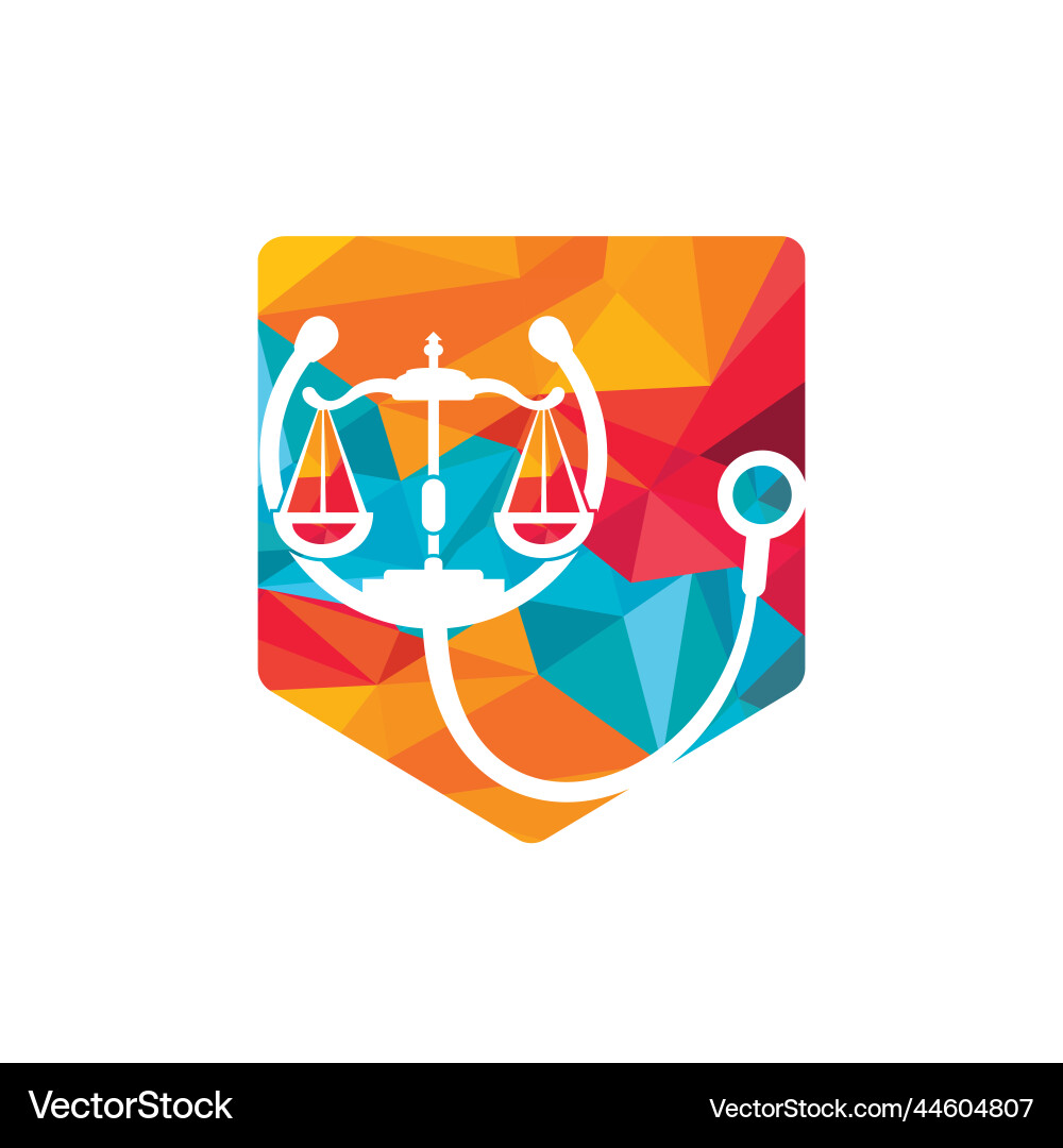 Medical law logo design template Royalty Free Vector Image