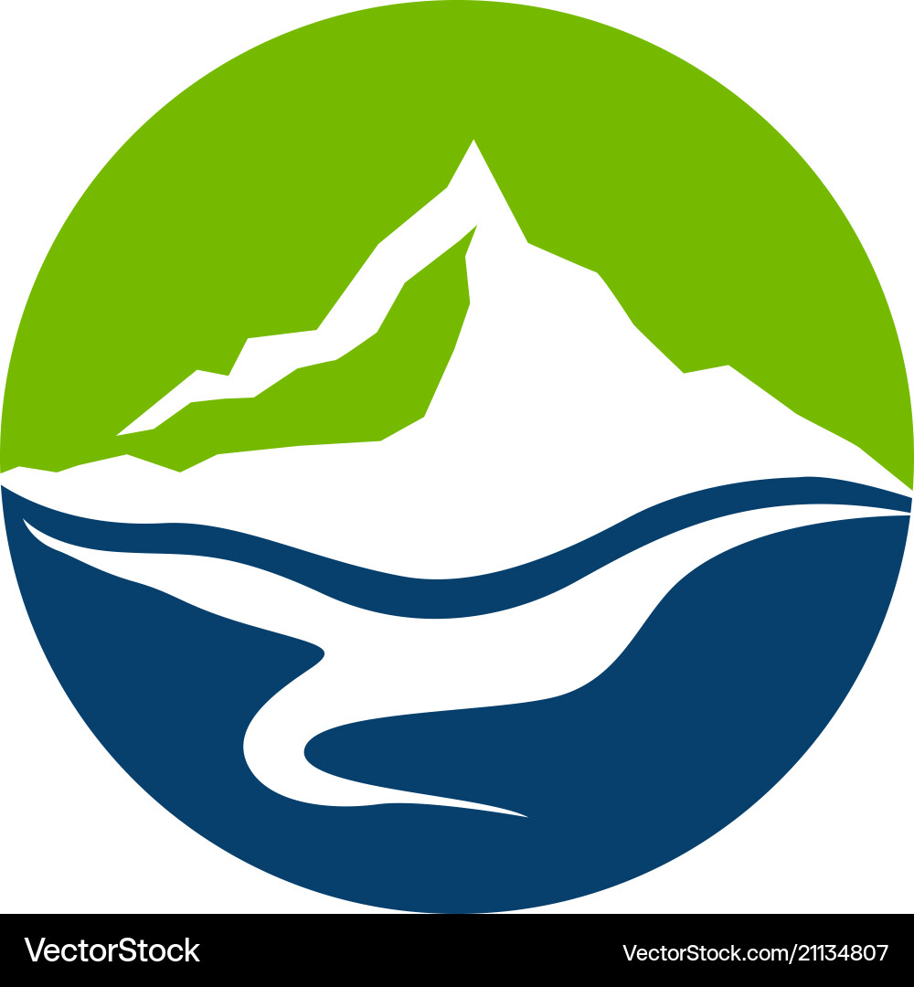 Mountain and water logo business template Vector Image