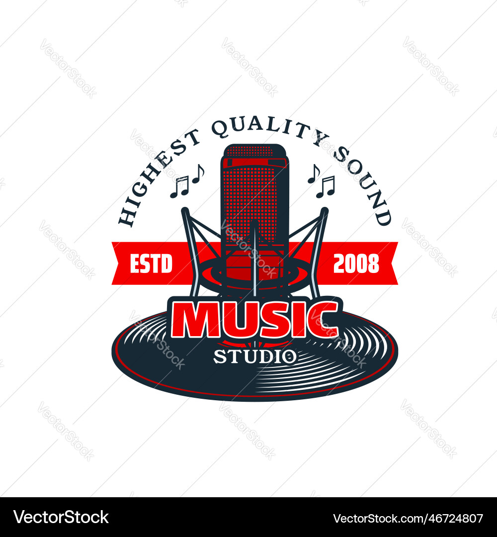 Music recording studio radio broadcast icon Vector Image