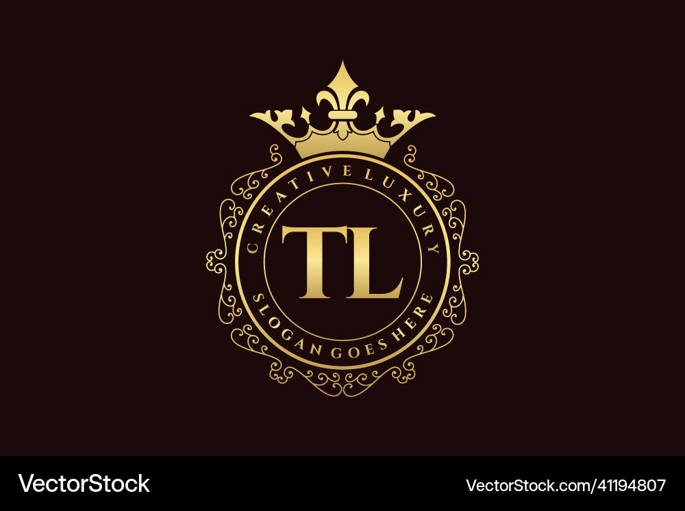 Tl initial letter luxury calligraphic feminine Vector Image