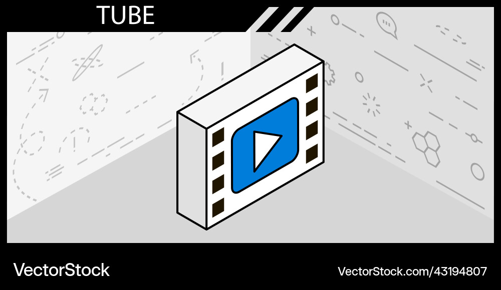 Tube isometric design icon web 3d colorful Vector Image