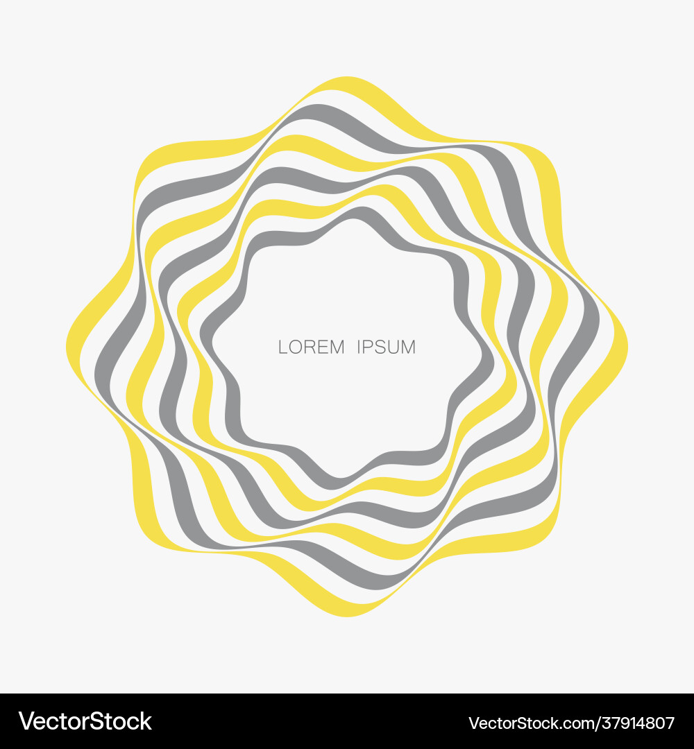Yellow and gray curved lines forming a circular Vector Image