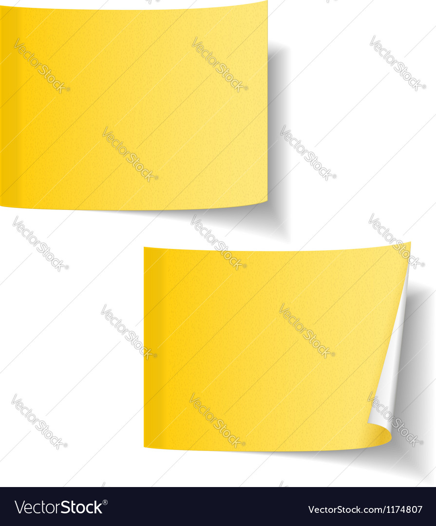 Yellow paper notes Royalty Free Vector Image - VectorStock