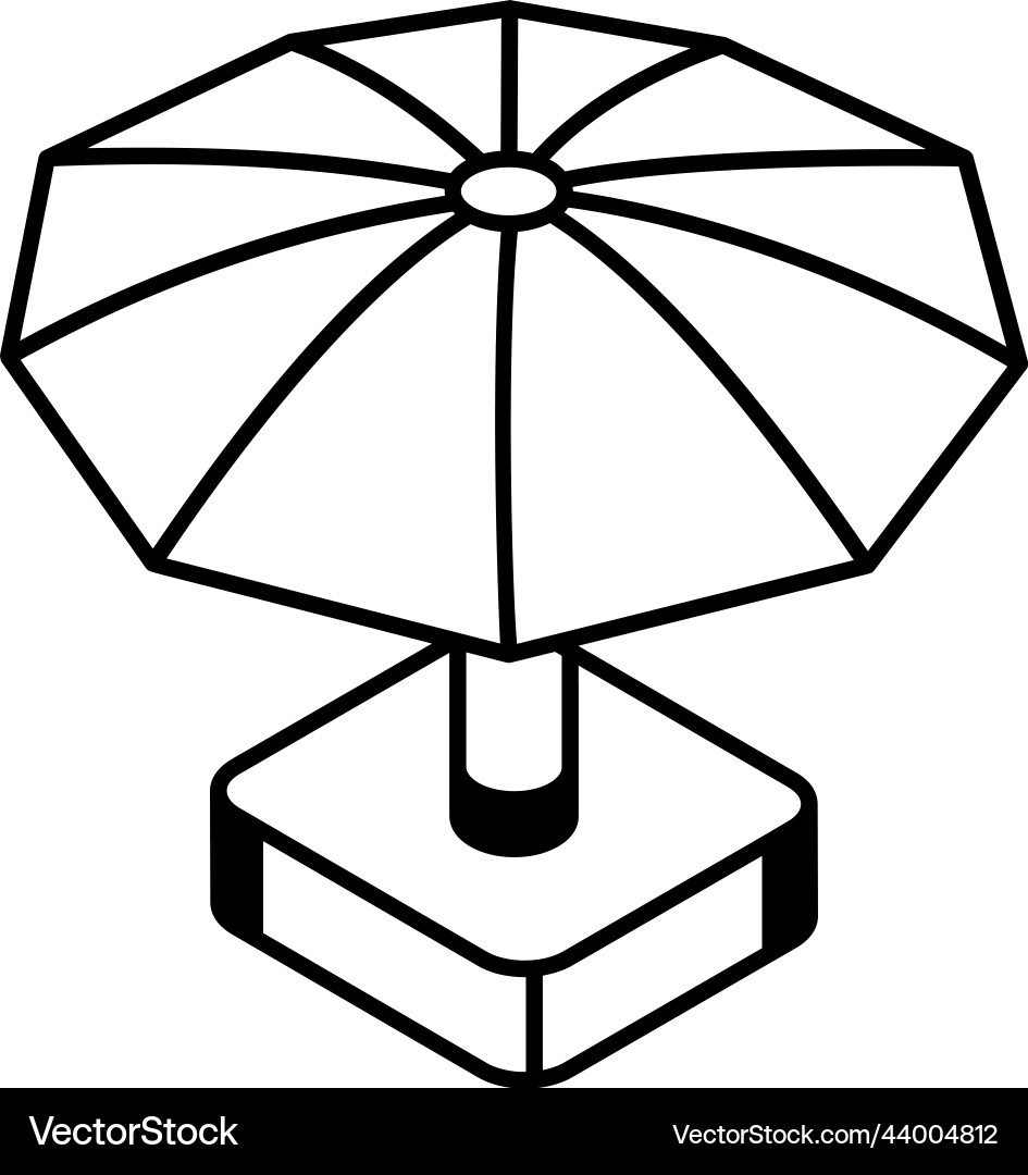 A customizable line icon of sunshade Royalty Free Vector