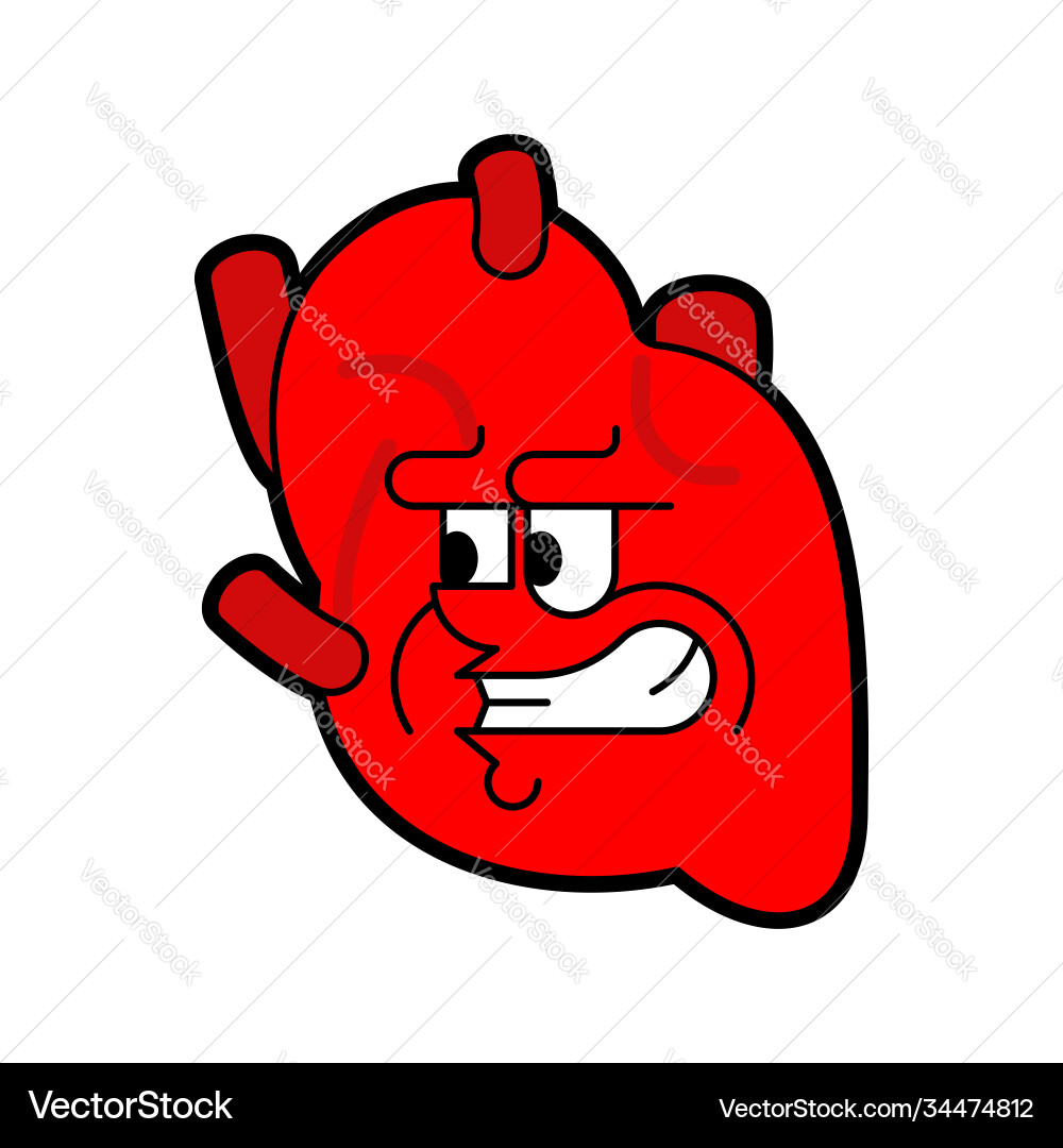 Angry heart anatomical evil internal organ Vector Image