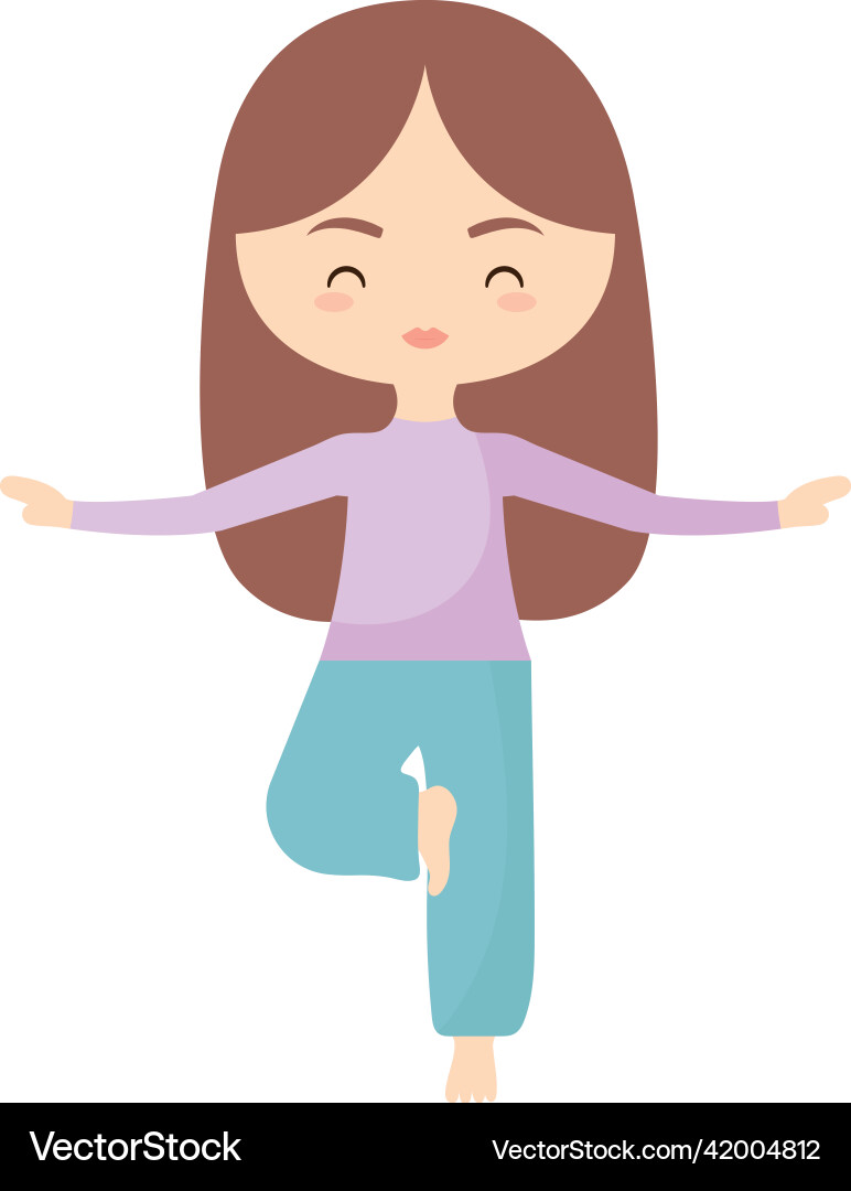 Cute yoga girl Royalty Free Vector Image - VectorStock