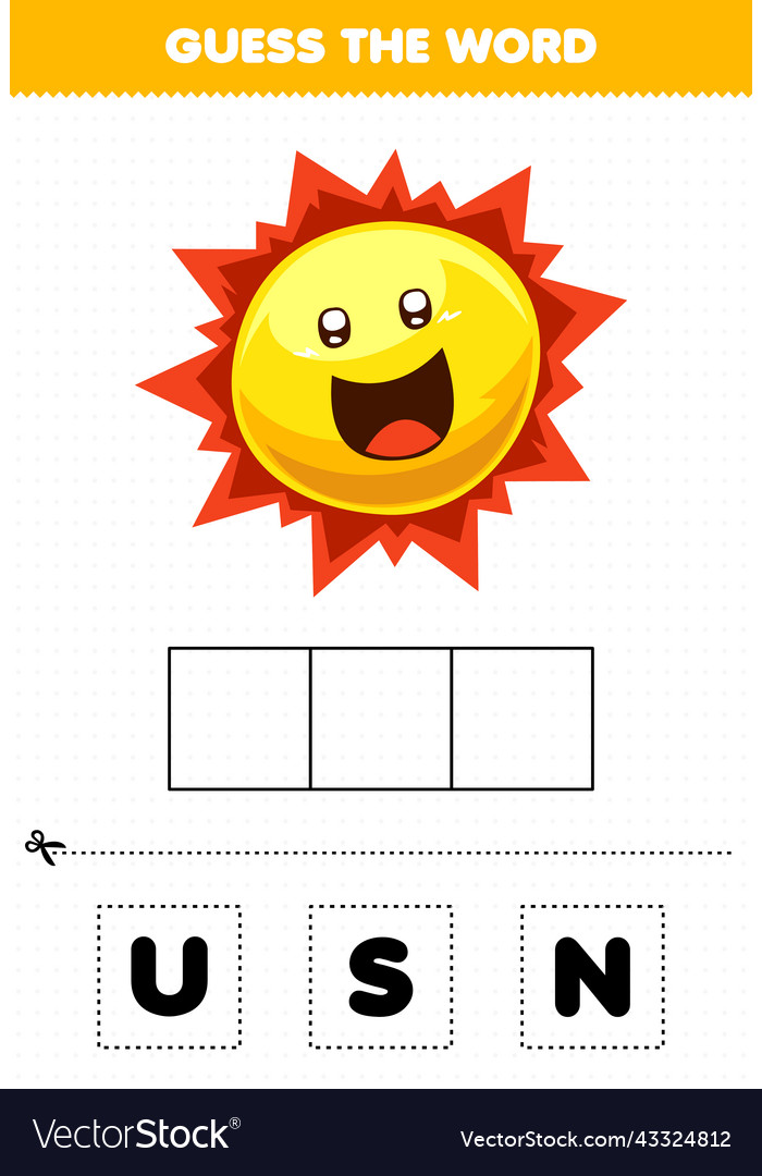 Education game for children guess the word Vector Image