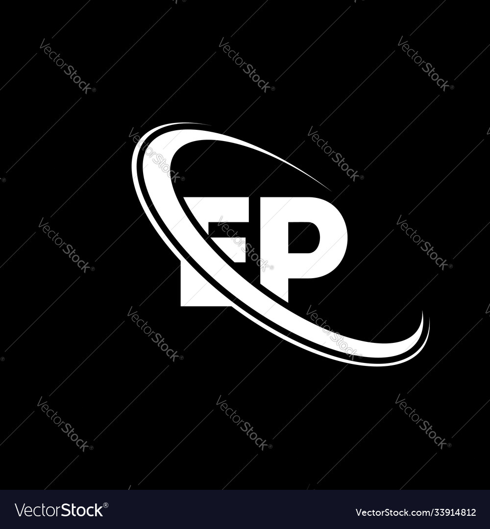 Ep logo e p design white letter epe Royalty Free Vector