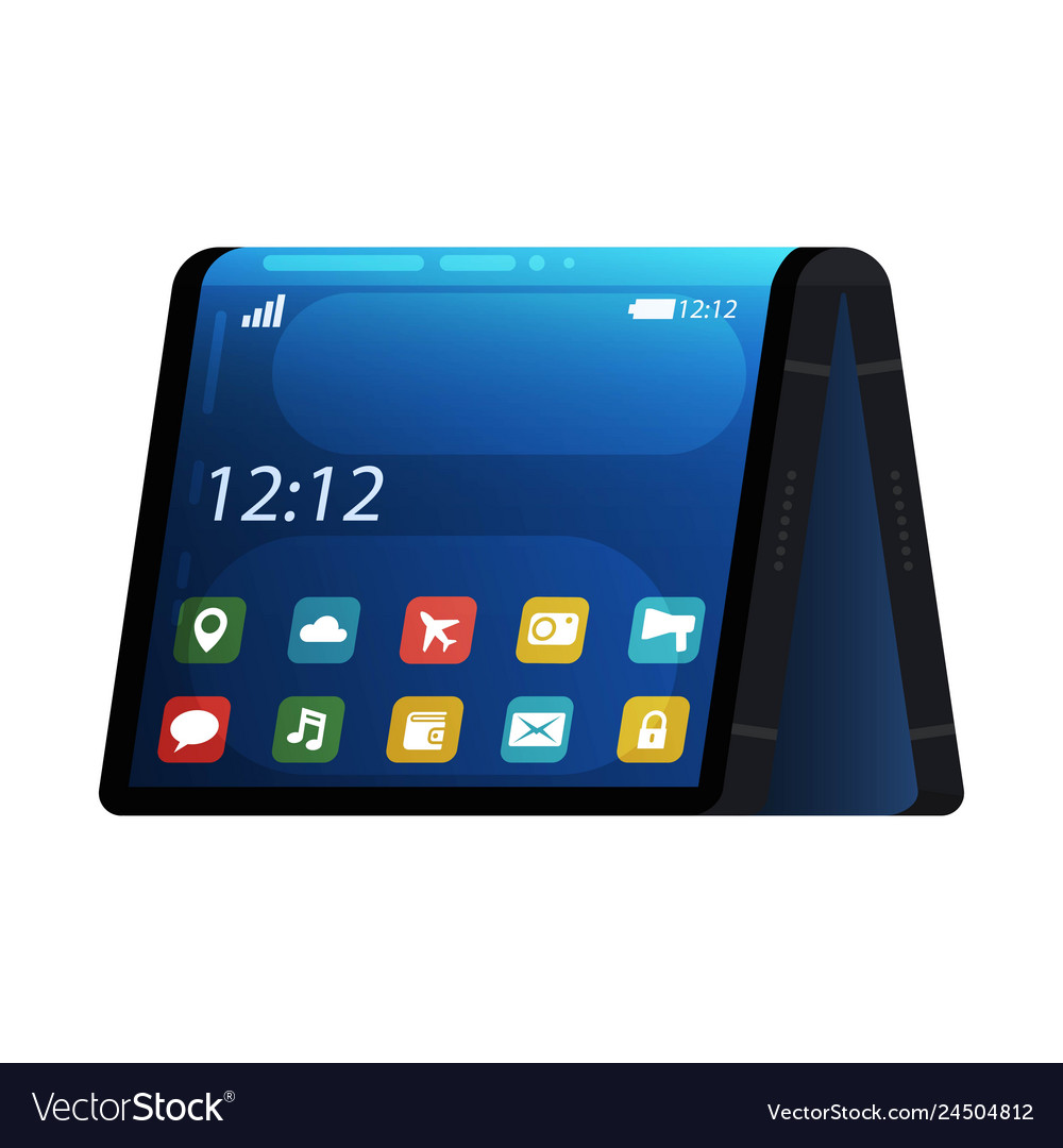 Flexible phone smartphone with a large display Vector Image