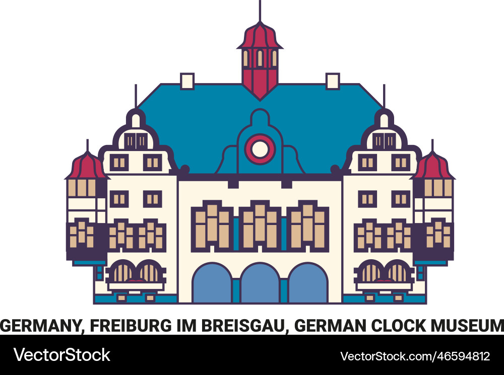 Germany freiburg im breisgau german clock museum Vector Image