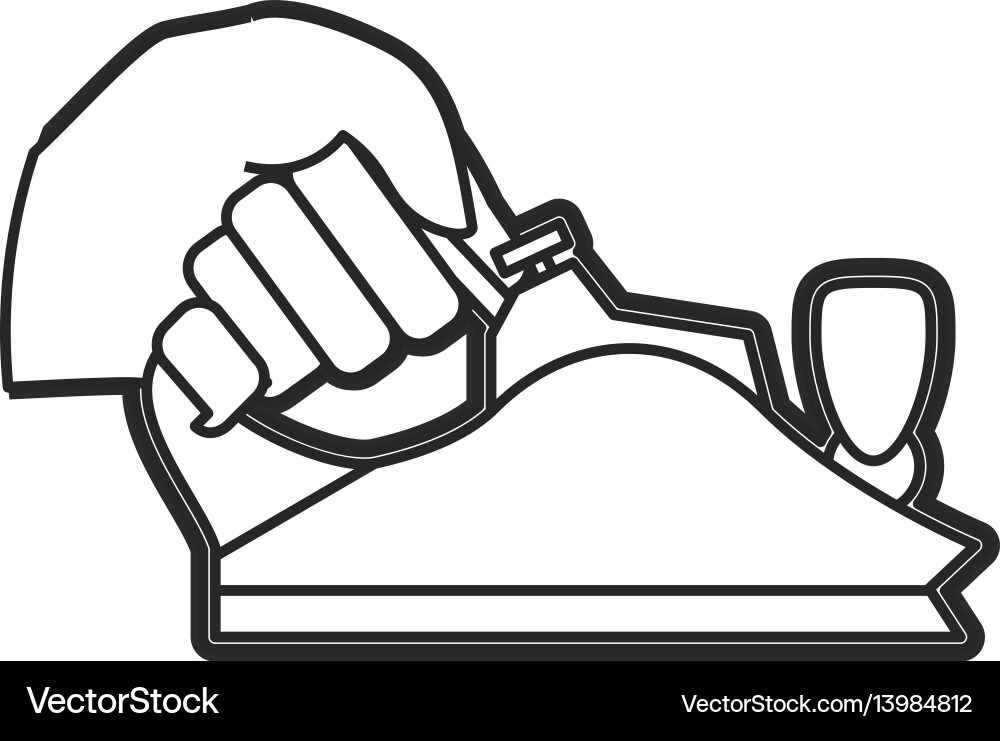 Hand holding metal smoothing plane carpentry tool Vector Image