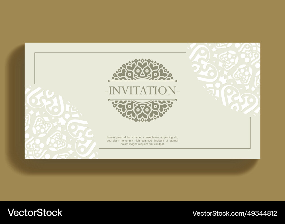Invitation card design vintage style Royalty Free Vector