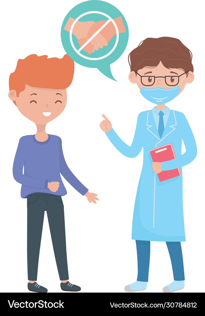 Isolated man doctor and boy design Royalty Free Vector Image