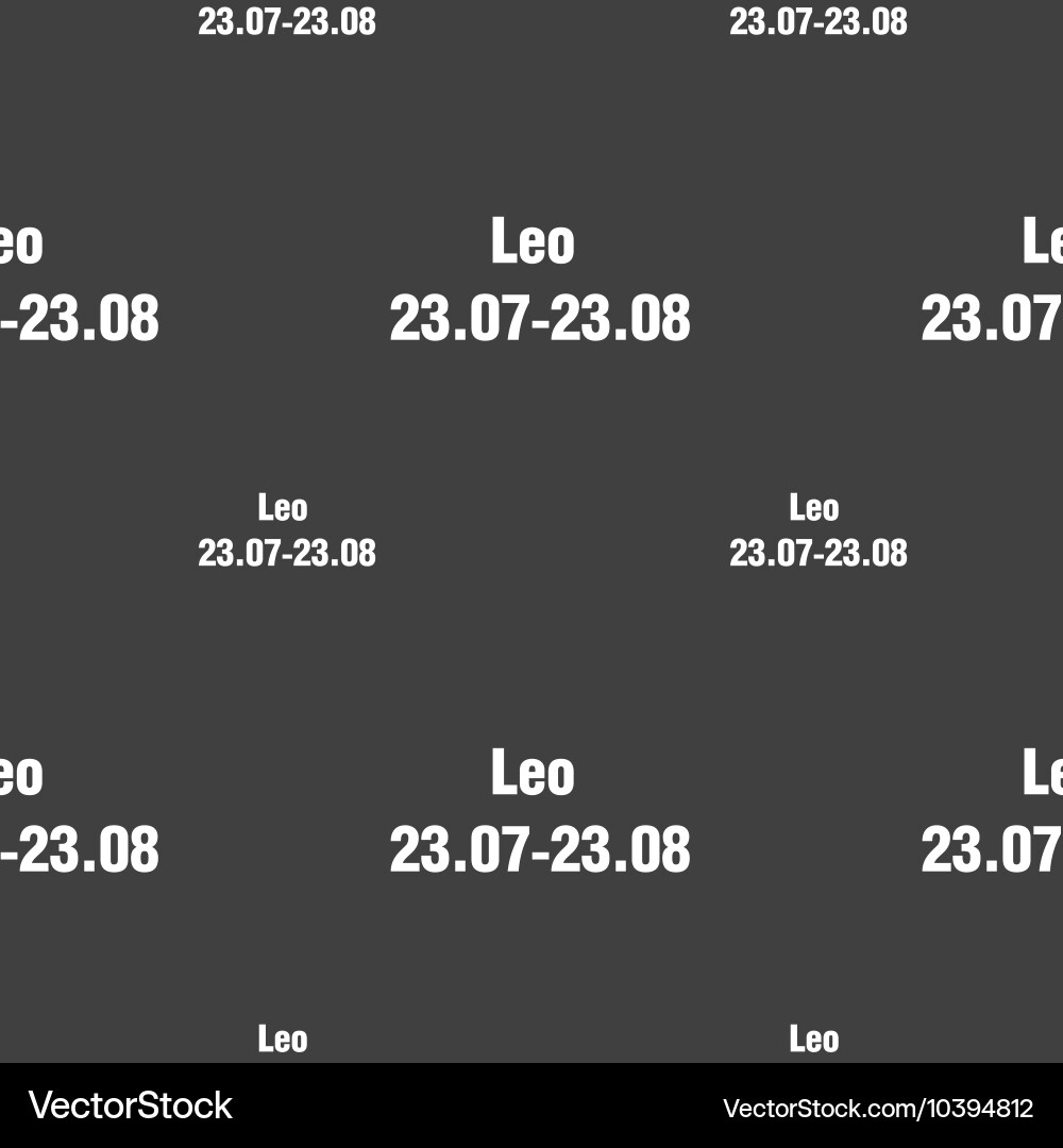 Leo zodiac sign seamless pattern on a gray Vector Image
