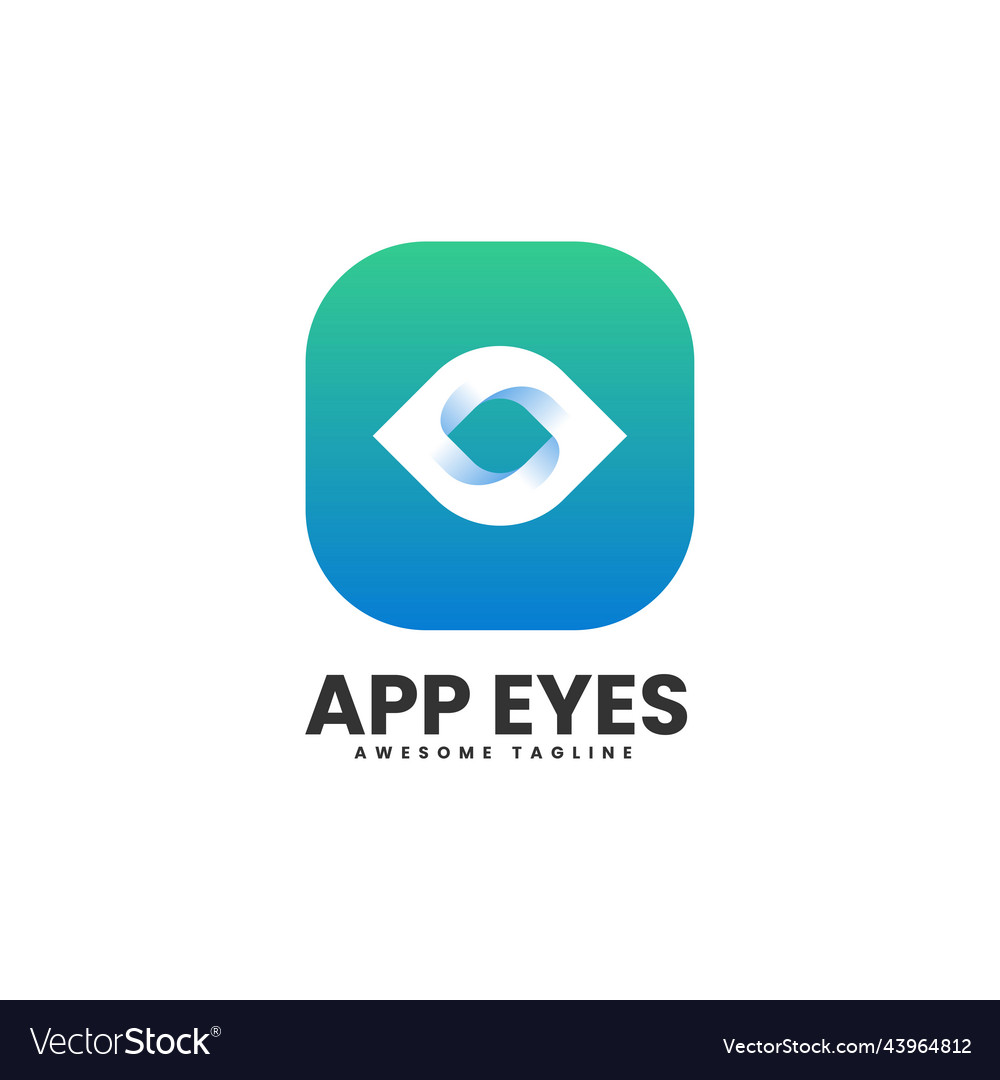 Logo app eye gradient colorful style Royalty Free Vector