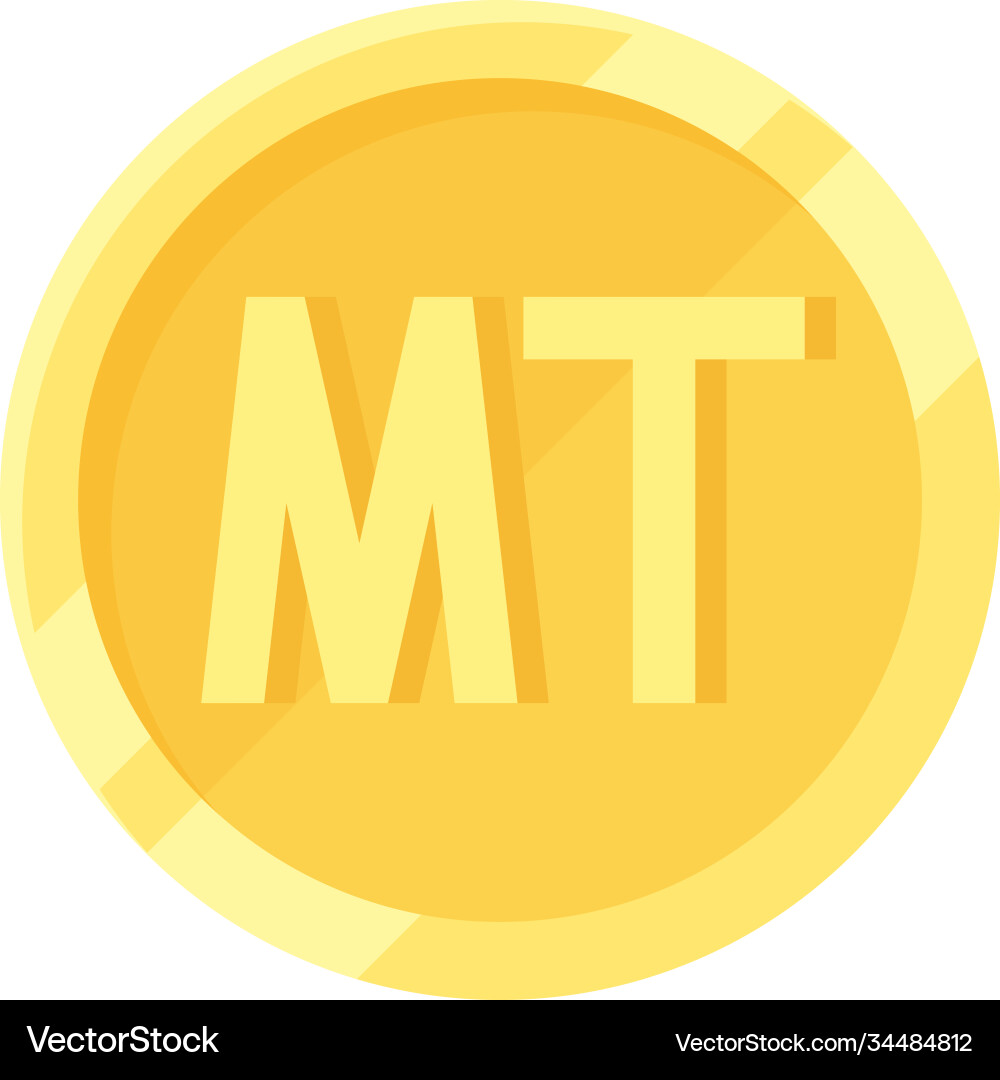 Mozambican metical coin icon currency Royalty Free Vector