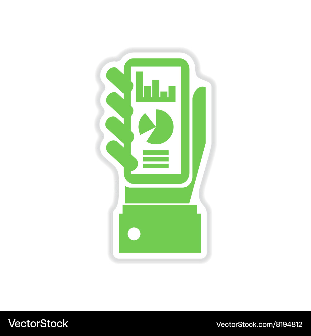 Paper sticker on white background report in hand Vector Image