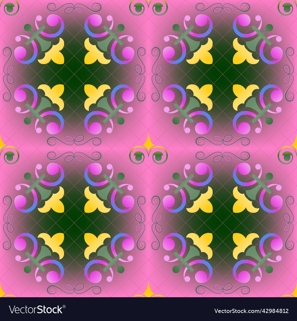 Seamless Abstract Colorful Pattern Of Elements Vector Image