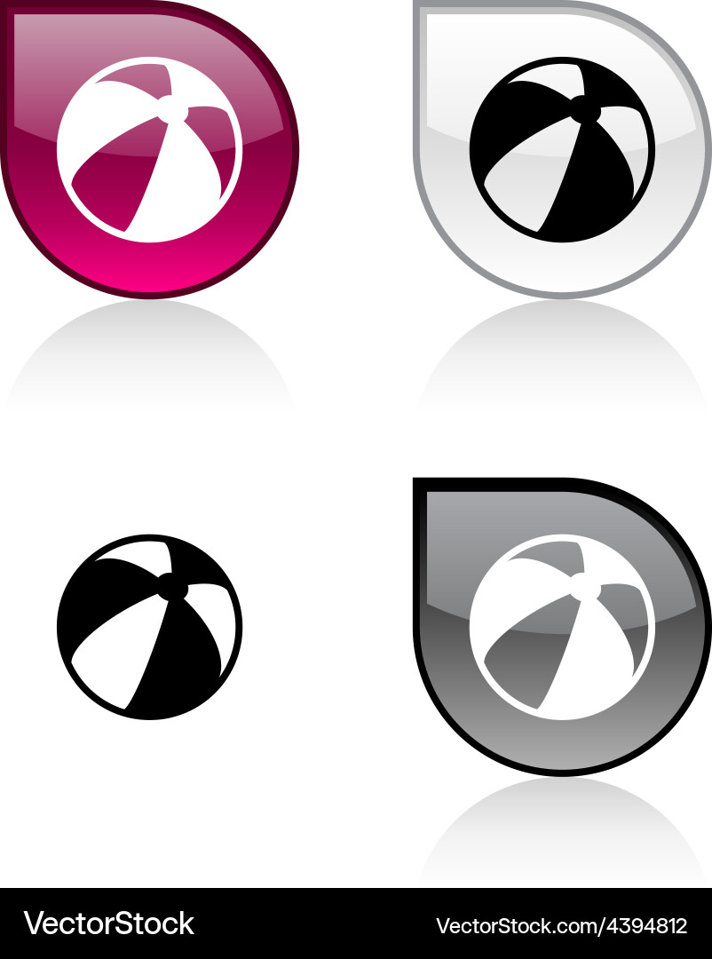 Summer balloon button Royalty Free Vector Image