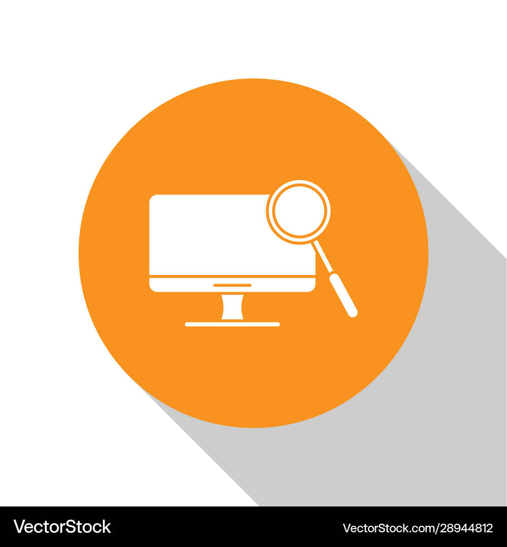 White computer monitor diagnostics icon isolated Vector Image