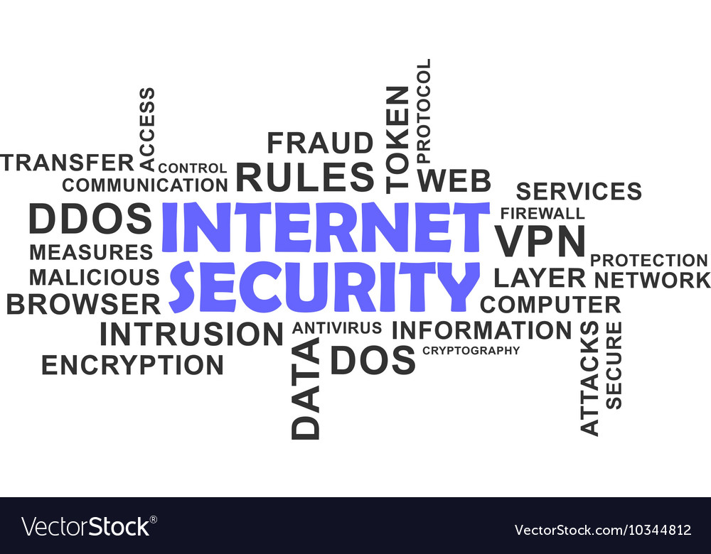 Word cloud internet security Royalty Free Vector Image