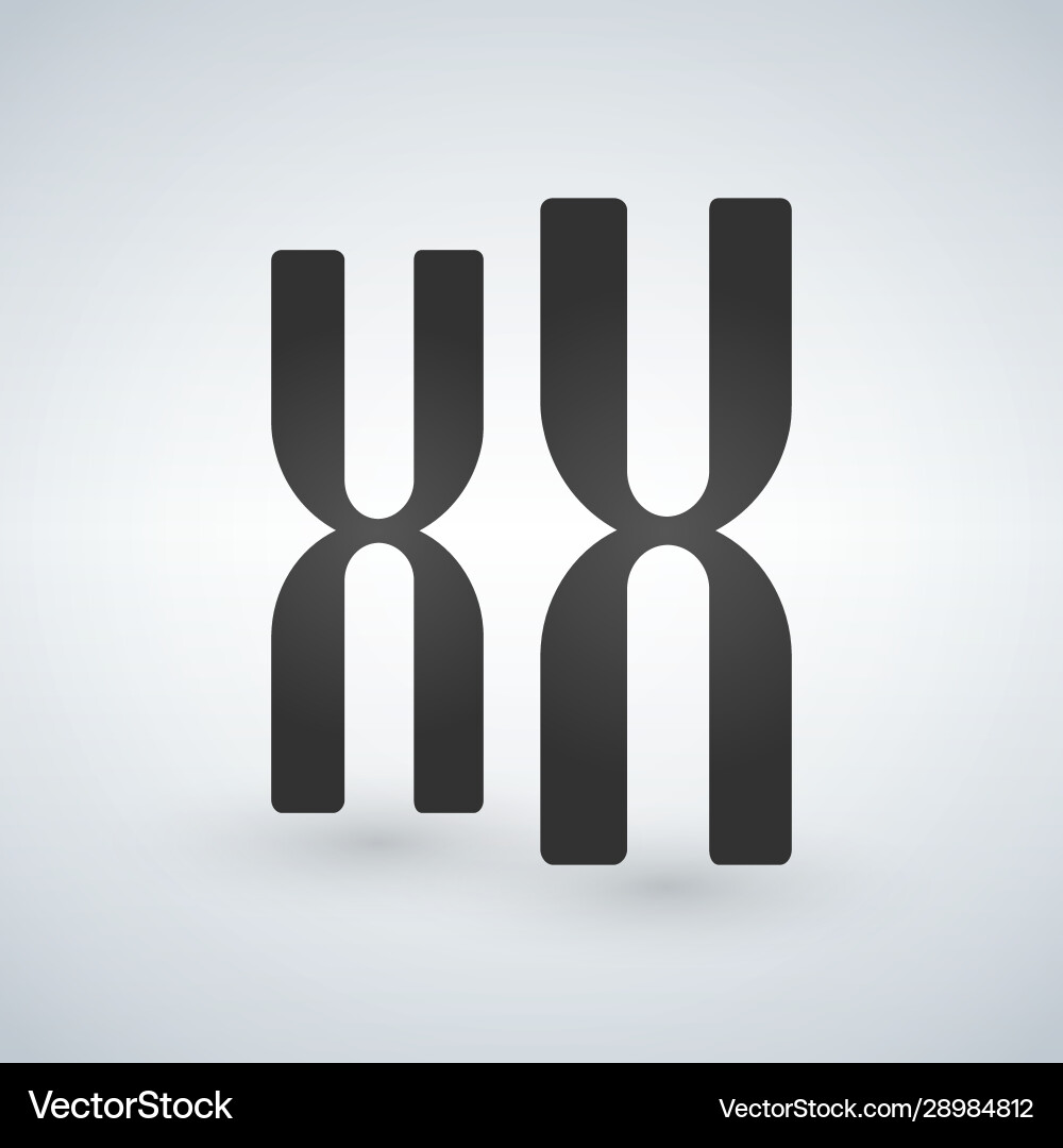 Xx chromosomes icon style is flat symbol grey Vector Image