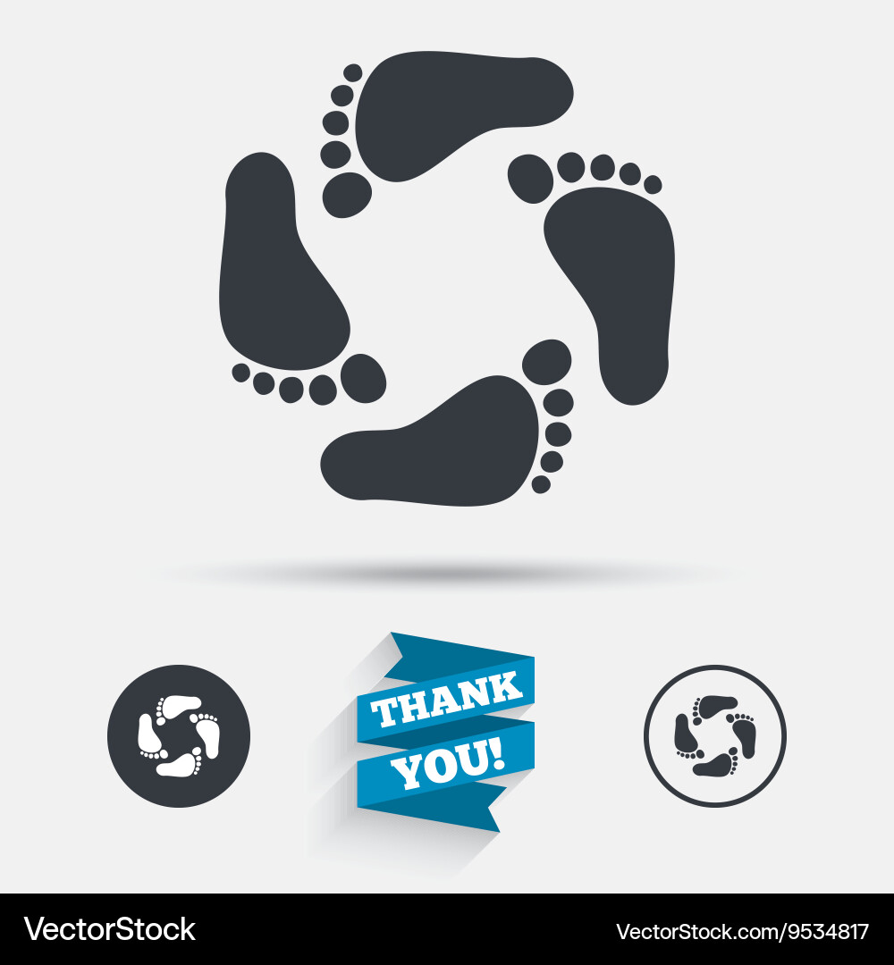Baby footprints icon child barefoot steps Vector Image