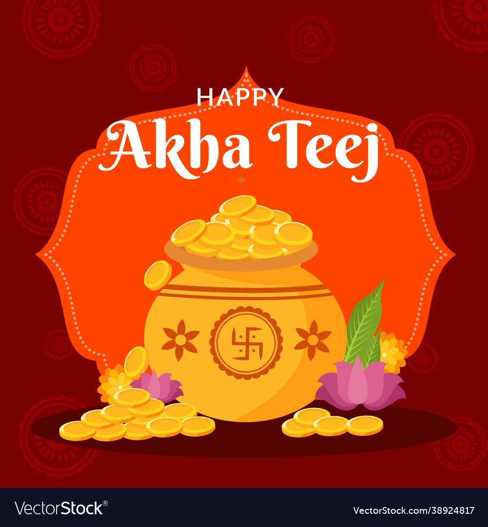 Banner design happy akha teej Royalty Free Vector Image