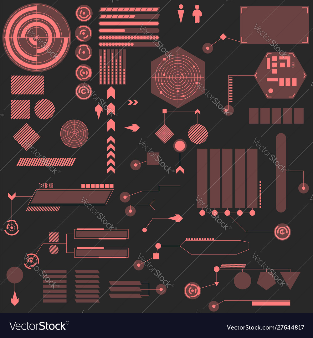 Big set visual interface for a computer game in Vector Image