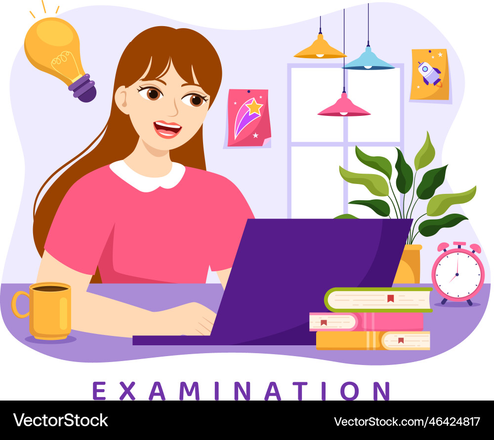 Examination paper with online exam form papers Vector Image