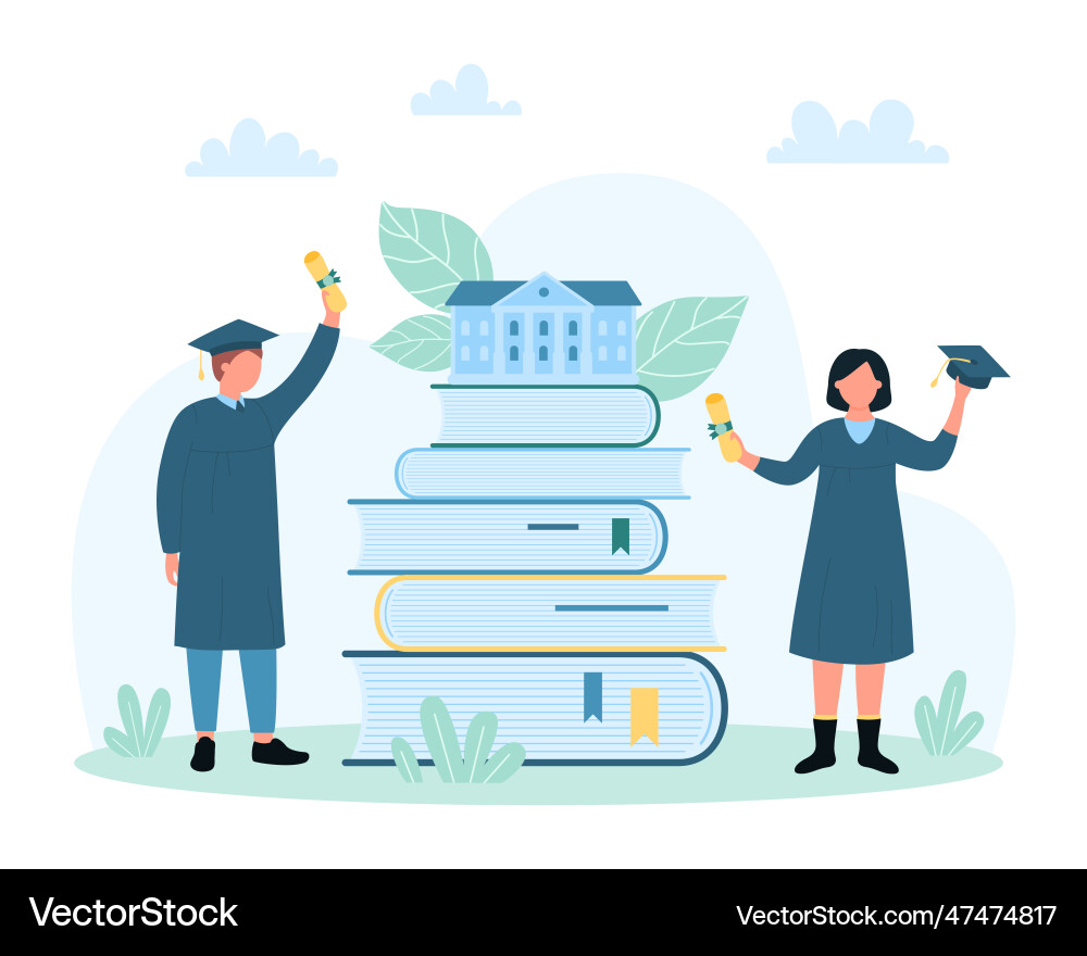 Graduation from higher institution or university Vector Image