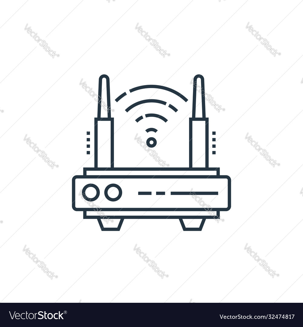 Modem icon isolated on white background outline Vector Image