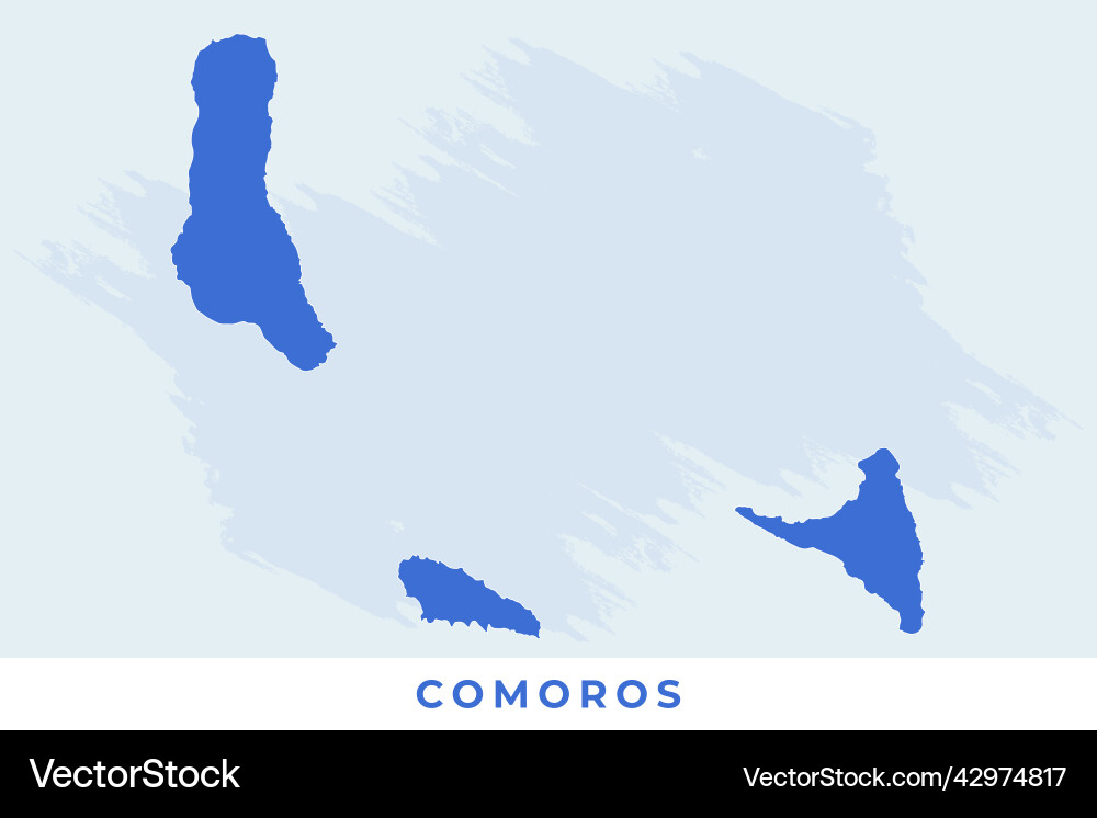 National map of comoros Royalty Free Vector Image