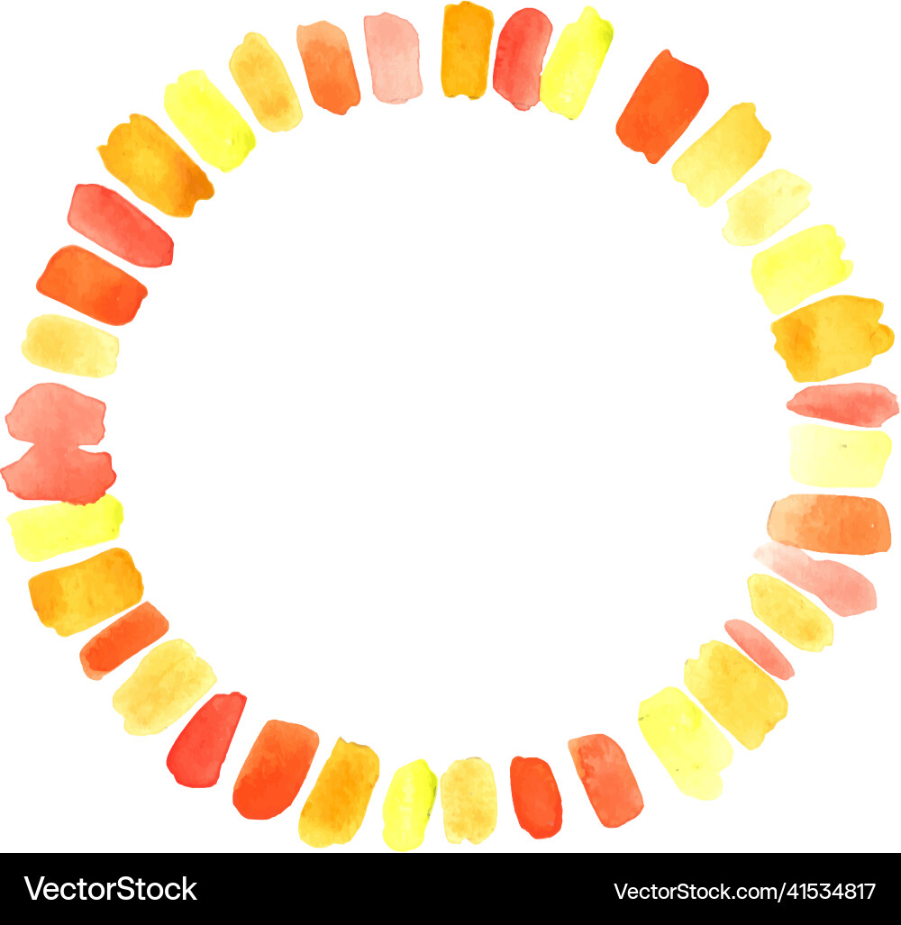 Orange and yellow color brush stroke frame Vector Image