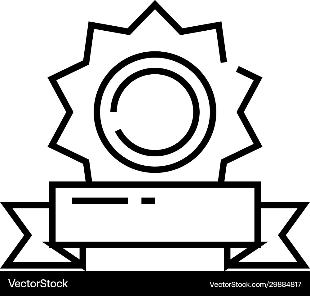 Prize line icon concept sign outline Royalty Free Vector