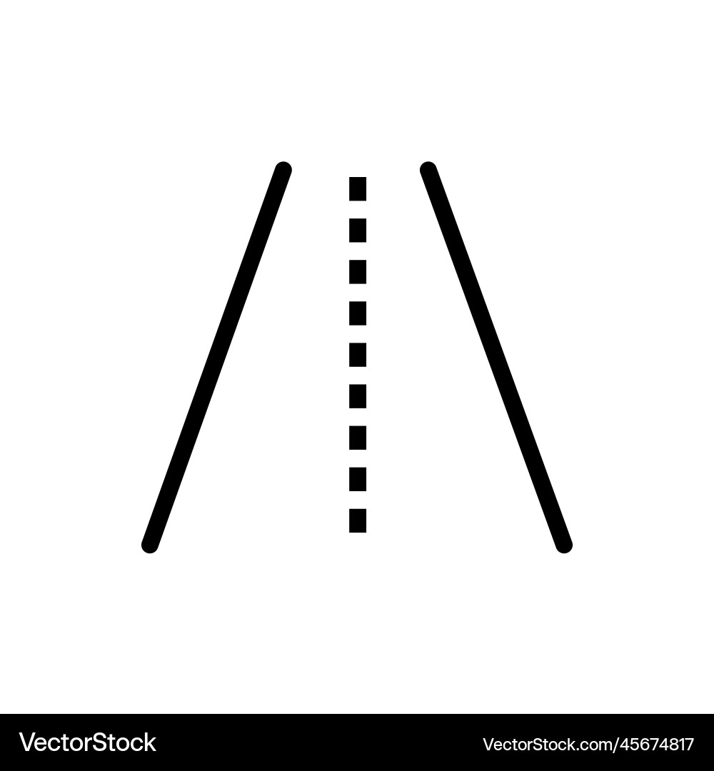 Road icon line isolated on white background black Vector Image