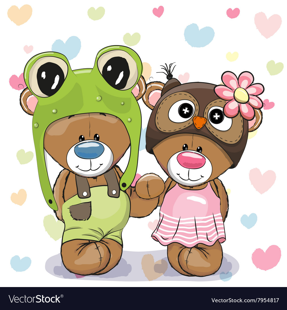 Two Cute Bears Royalty Free Vector Image - VectorStock