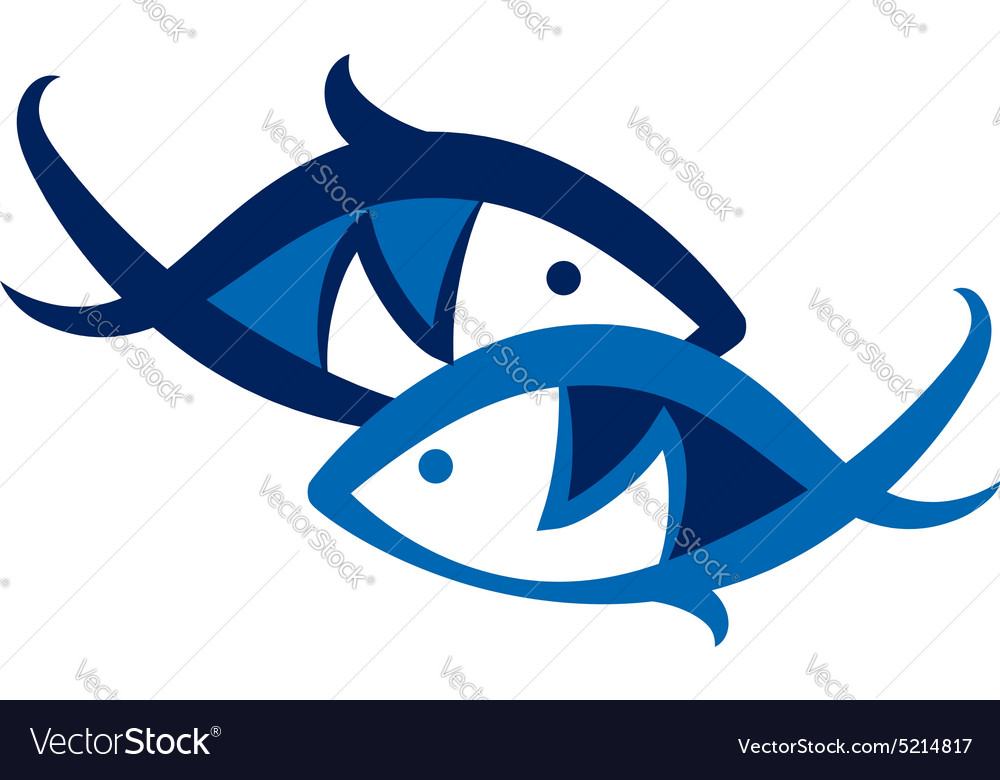 Two fish Royalty Free Vector Image - VectorStock