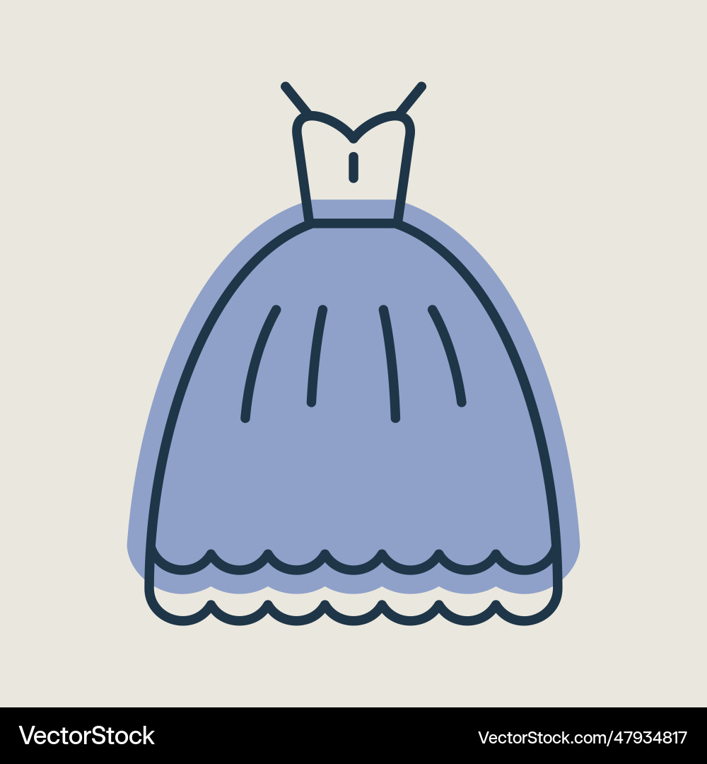 Wedding dress isolated icon Royalty Free Vector Image
