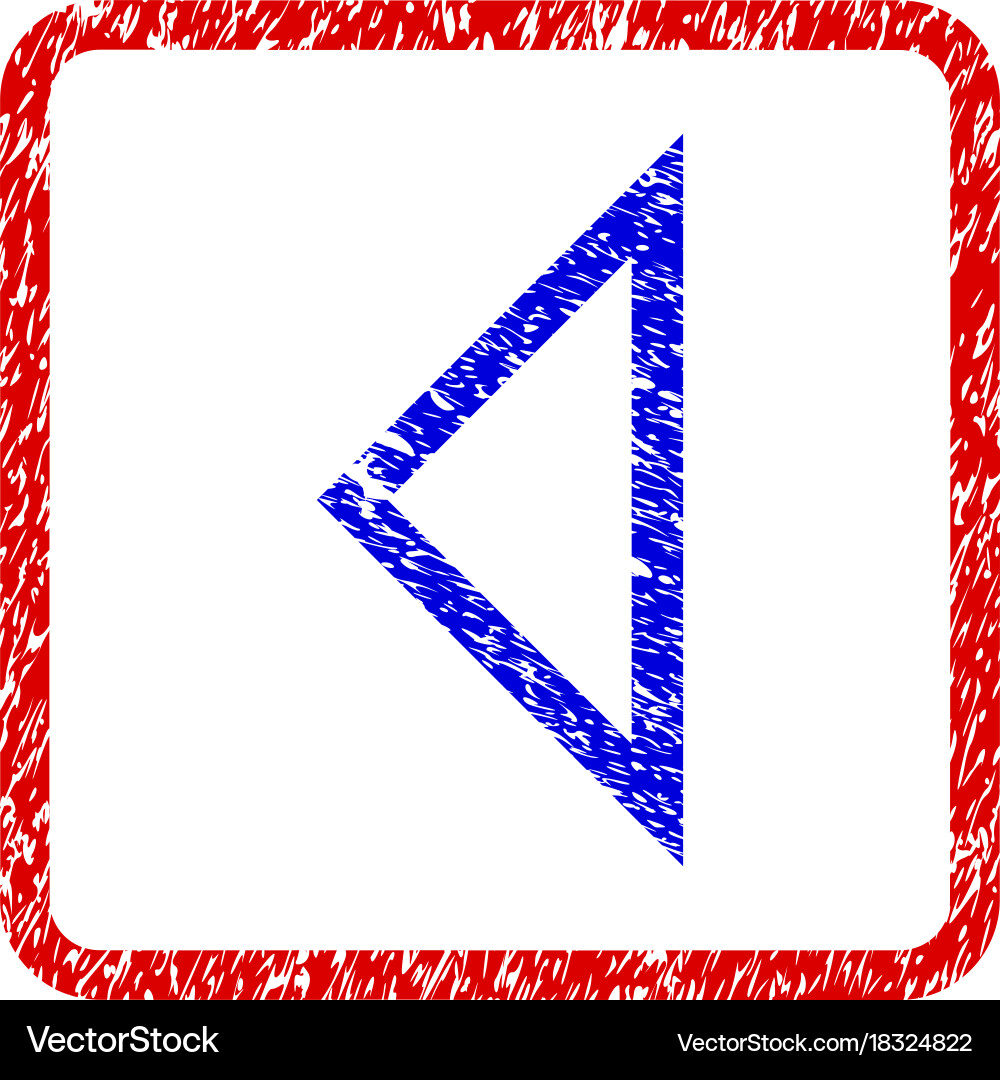 Arrowhead left grunge framed icon Royalty Free Vector Image