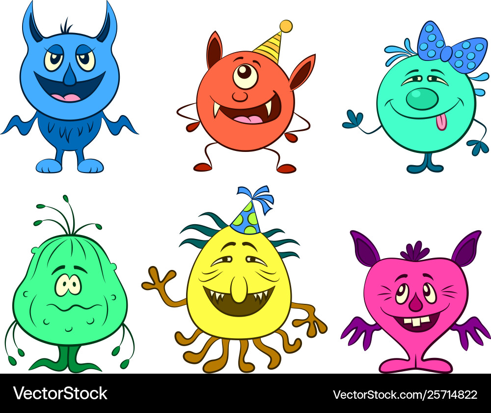 Cartoon monsters set Royalty Free Vector Image
