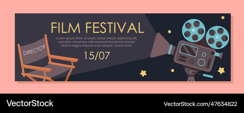 Cinema advertising banner concept Royalty Free Vector Image