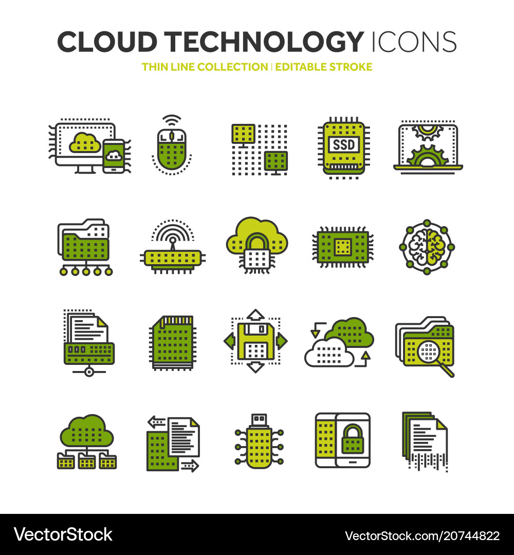 Cloud computing internet technology online Vector Image