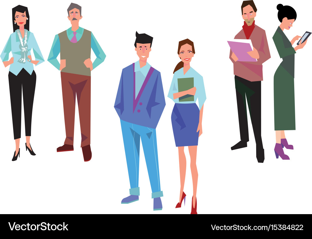 Couples of office workers employees managers Vector Image