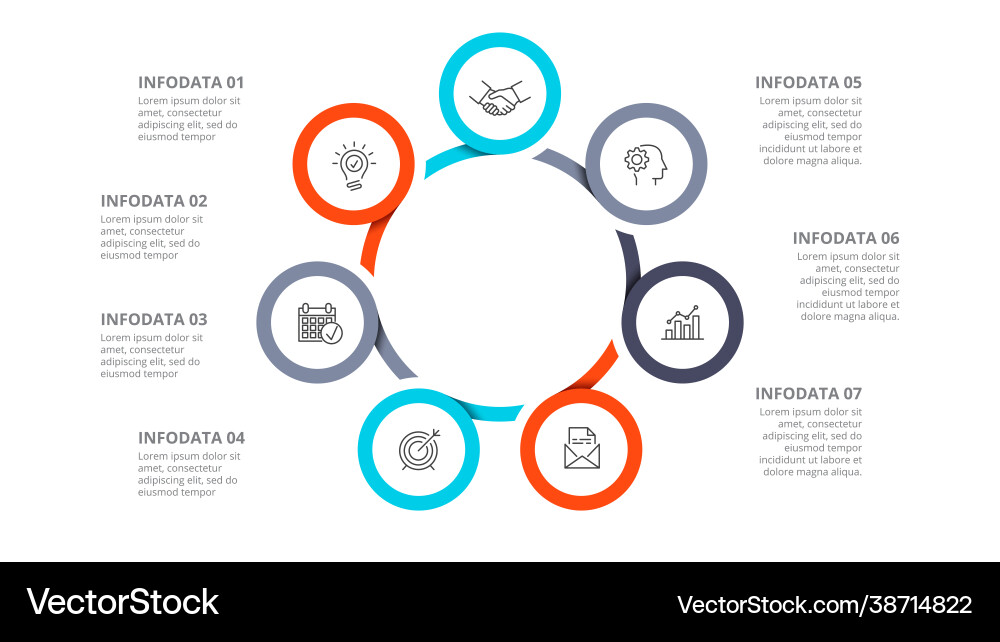 Cyclic diagram infographic with circles modern Vector Image