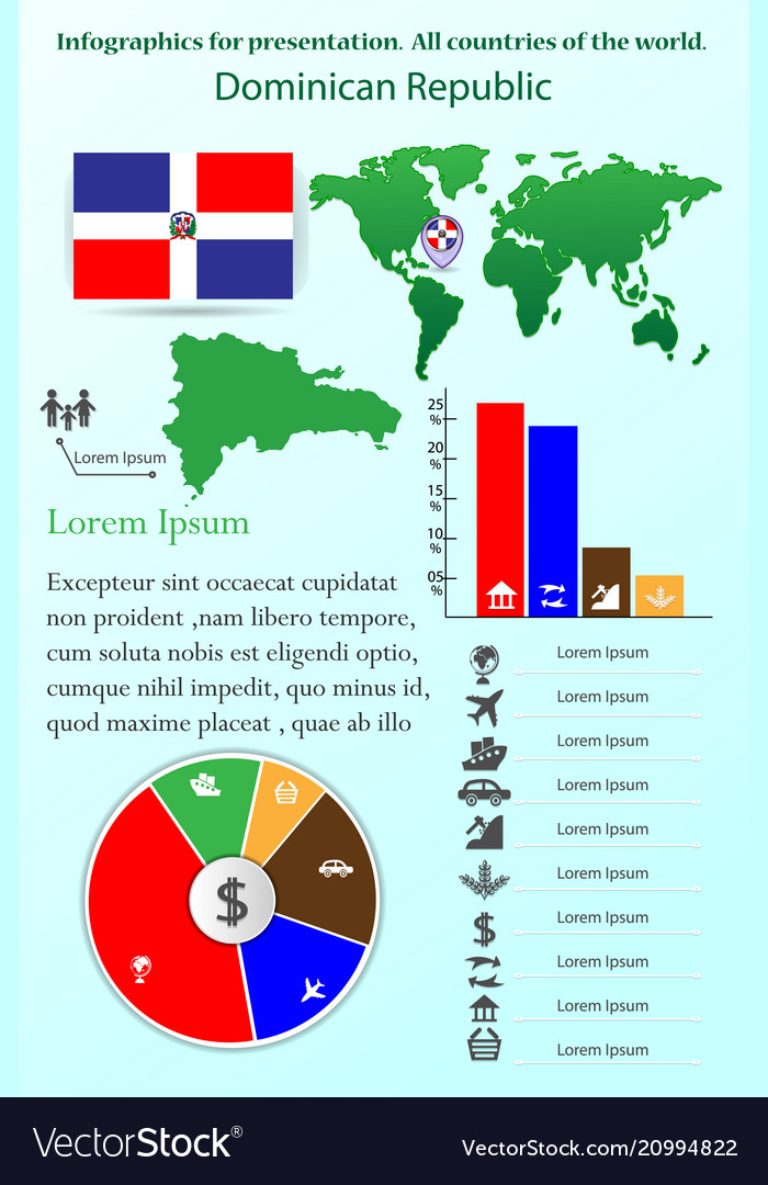 Dominican republic infographics for presentation Vector Image