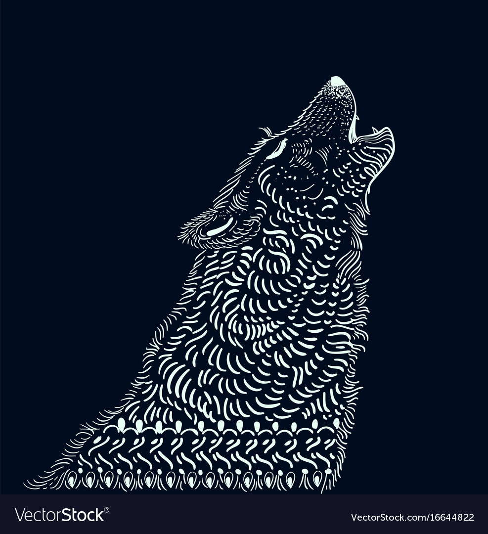 Doodle wolf Royalty Free Vector Image - VectorStock