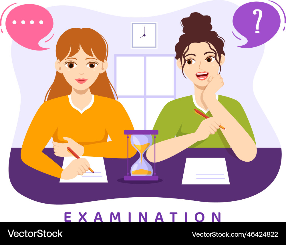 Examination paper with online exam form papers Vector Image